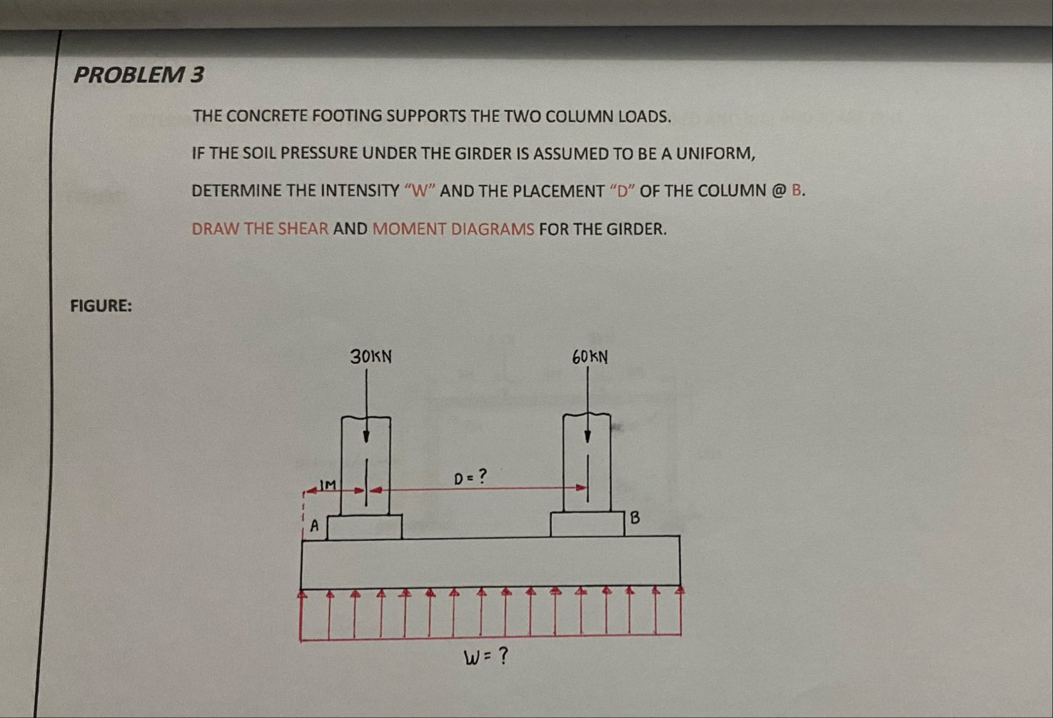 PROBLEM 3THE CONCRETE FOOTING SUPPORTS THE TWO COLUMN | Chegg.com