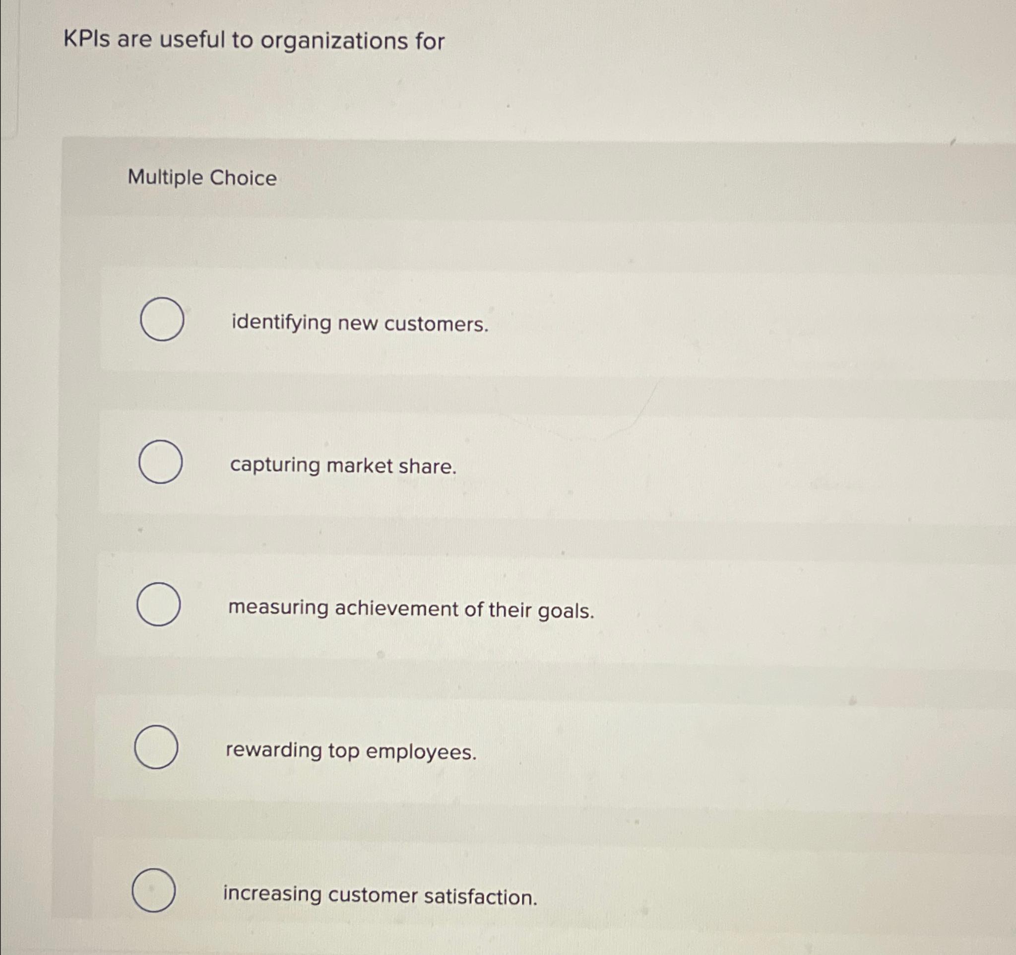 Solved KPIs are useful to organizations forMultiple | Chegg.com