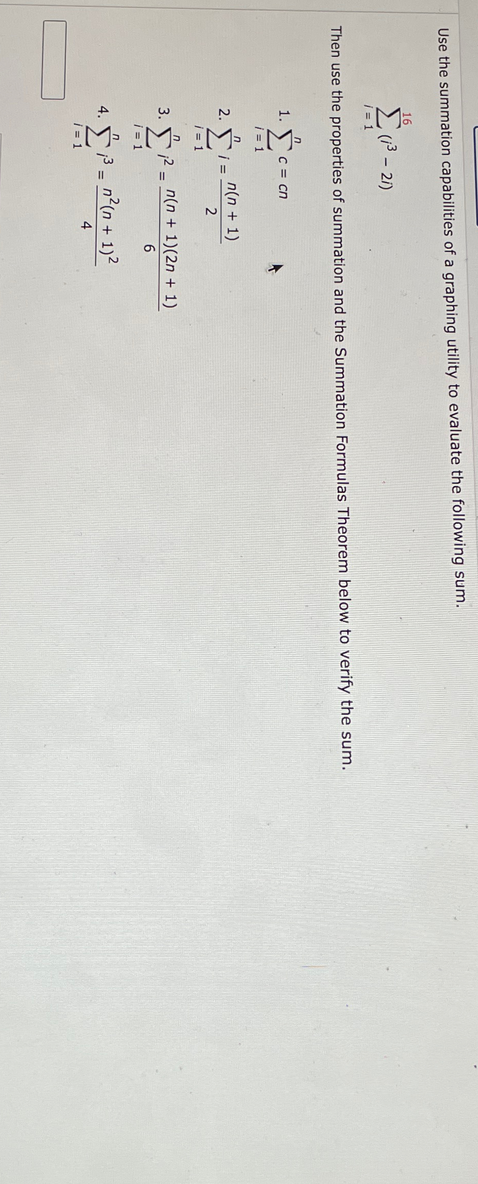 Solved Use the summation capabilities of a graphing utility | Chegg.com