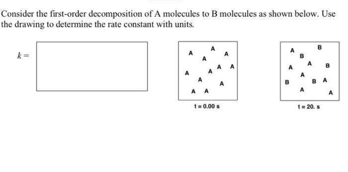 Solved Consider the first-order decomposition of A molecules | Chegg.com