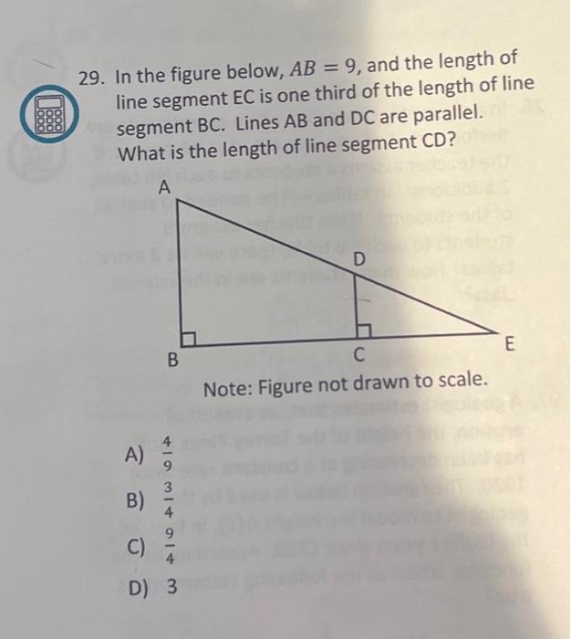 Solved 29. In the figure below, AB=9, and the length of line | Chegg.com