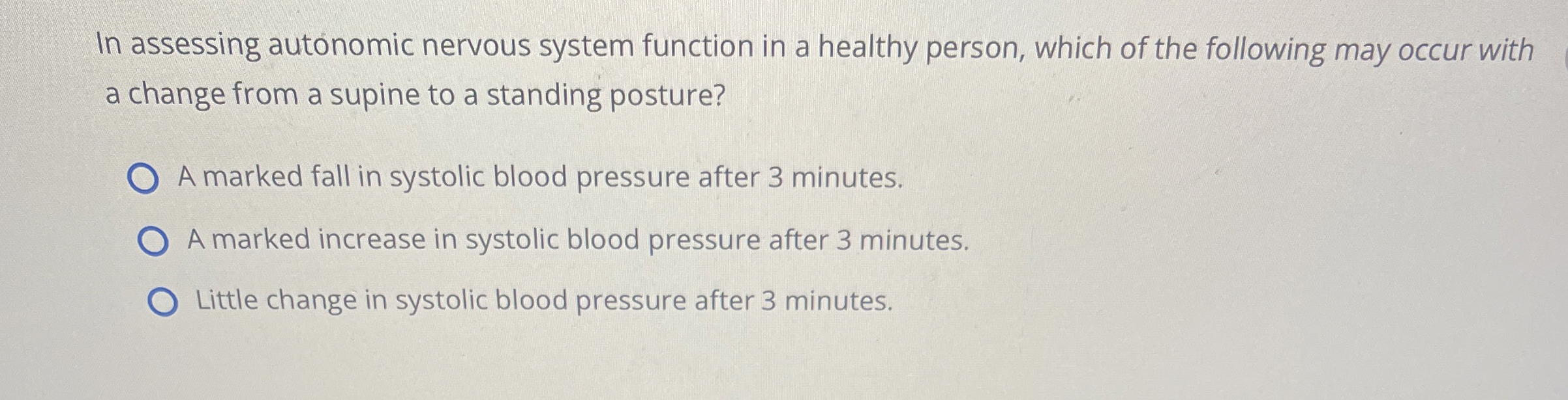 Solved In assessing autonomic nervous system function in a | Chegg.com
