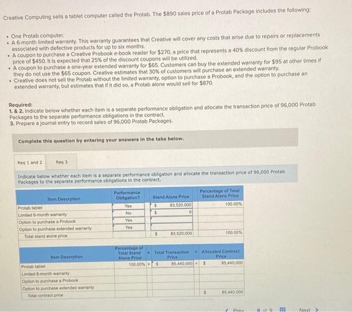 Solved Creative Computing sells a tablet computer called the | Chegg.com