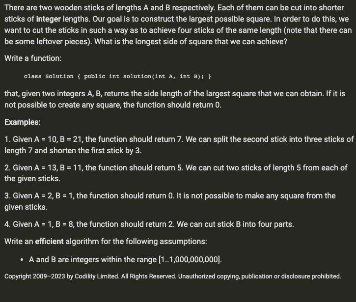 Solved sticks of integer lengths. Our goal is to construct | Chegg.com