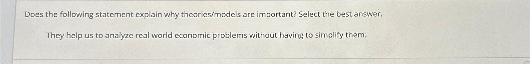 Solved Does the following statement explain why | Chegg.com