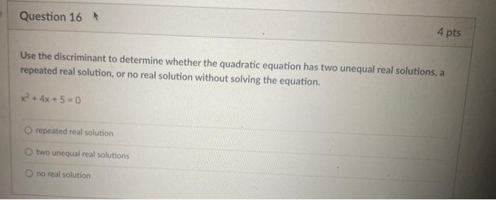 Solved Use the discriminant to determine whether the | Chegg.com