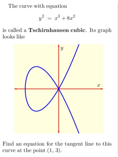 Solved The curve with equationy2=x3+8x2is called a | Chegg.com