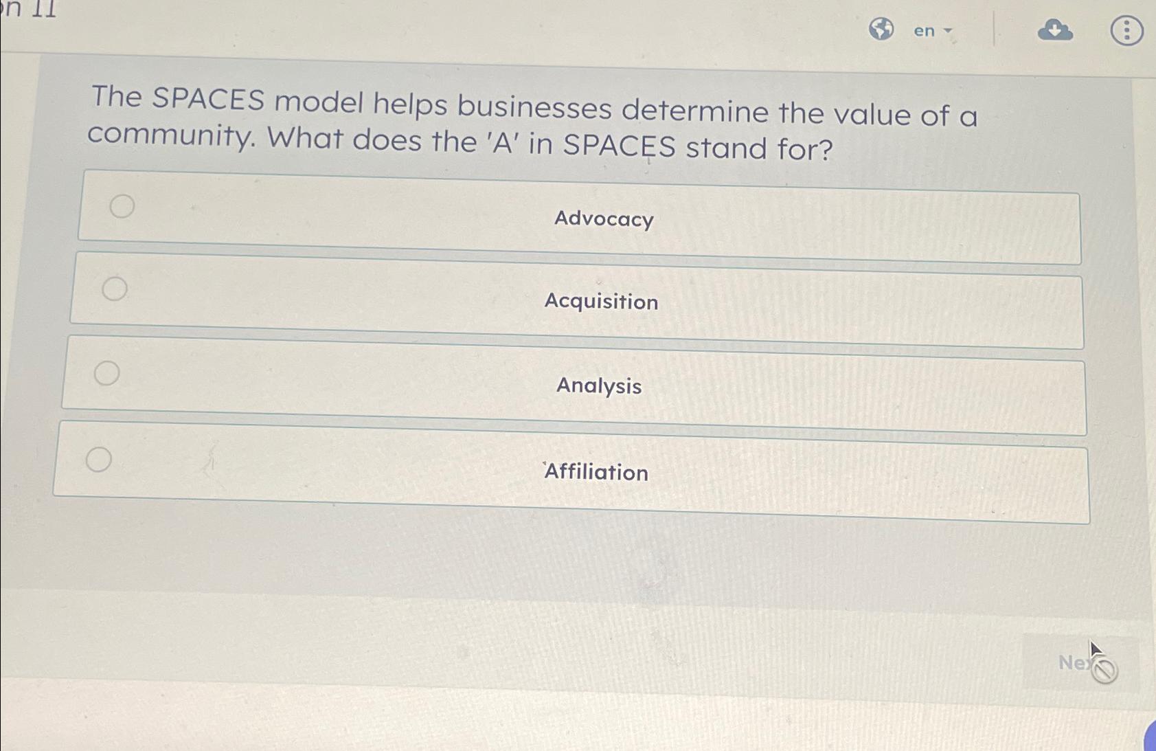 Solved The SPACES model helps businesses determine the value | Chegg.com