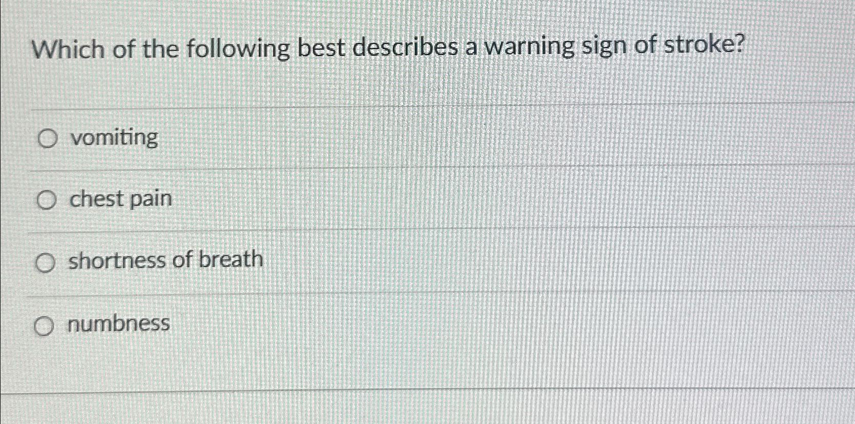 Solved Which of the following best describes a warning sign | Chegg.com