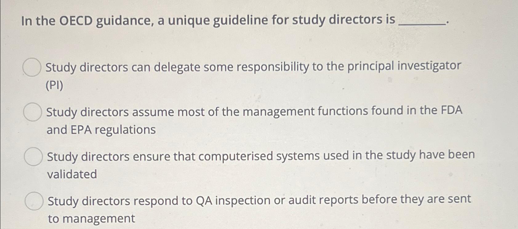 Solved In the OECD guidance, a unique guideline for study | Chegg.com