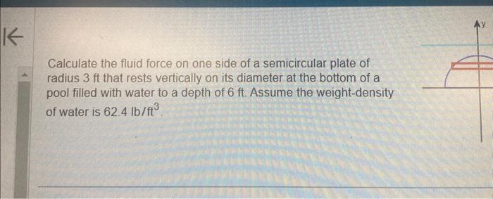 Solved Calculate the fluid force on one side of a | Chegg.com