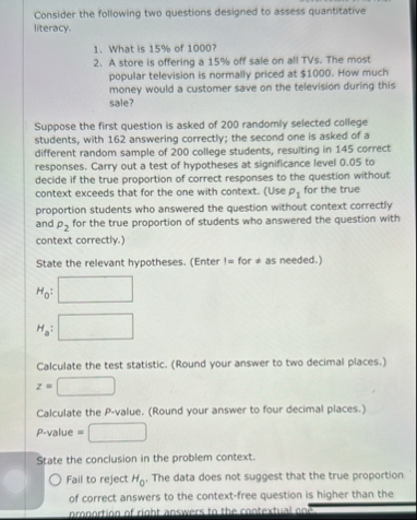 Solved Consider the following two questions designed to | Chegg.com