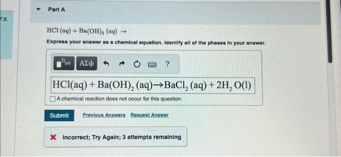 Solved HCI(aq)+Ba(OH)2(aq)→ Express your answer as a | Chegg.com