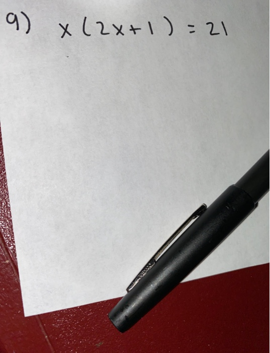 Solved 9) x (2x+1)=21 | Chegg.com