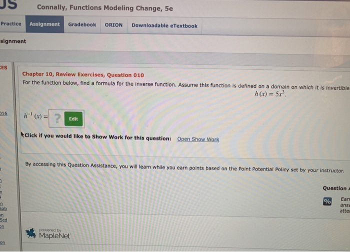 Solved Connally, Functions Modeling Change, 5e Practice | Chegg.com