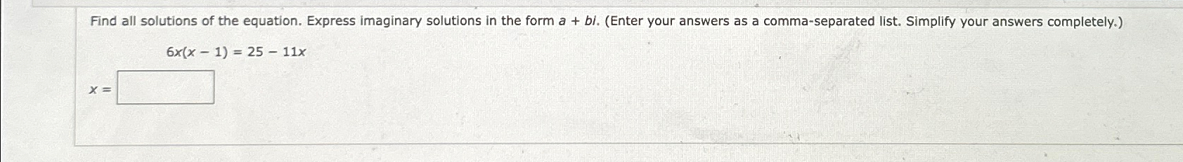 Solved Find all solutions of the equation. Express imaginary | Chegg.com