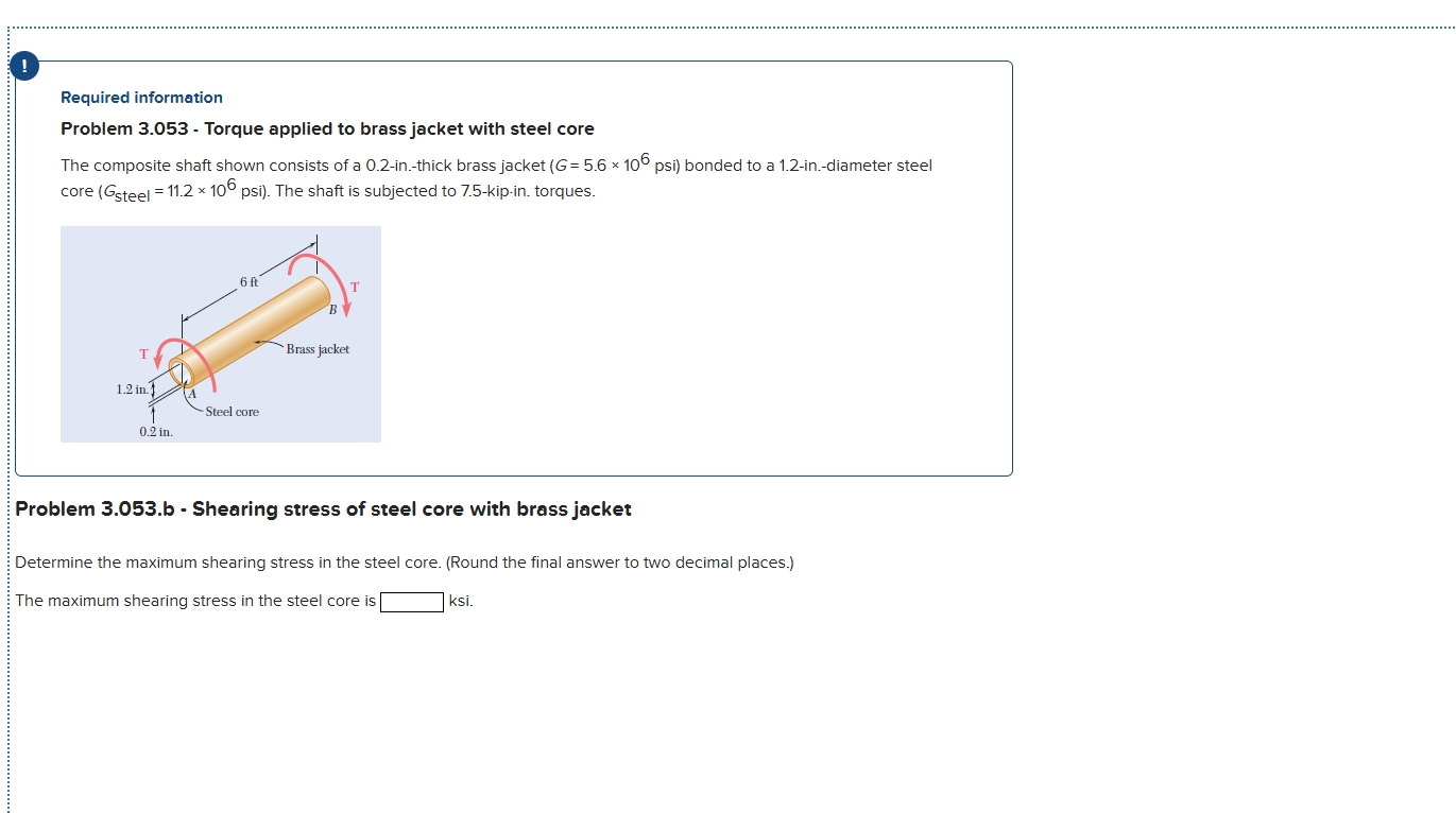 Solved !Required informationProblem 3.053 - ﻿Torque applied | Chegg.com