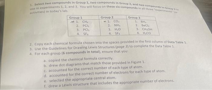 Solved 1. Select two compounds in Group 1, two compounds in | Chegg.com
