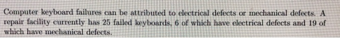 Solved Computer keyboard failures can be attributed to | Chegg.com