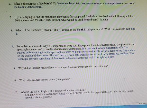 Solved Absorbance at For Bradford assay (595 nm) O() TABLE | Chegg.com