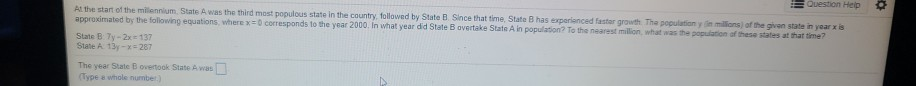 Solved Question Help o At the start of the millennium State | Chegg.com