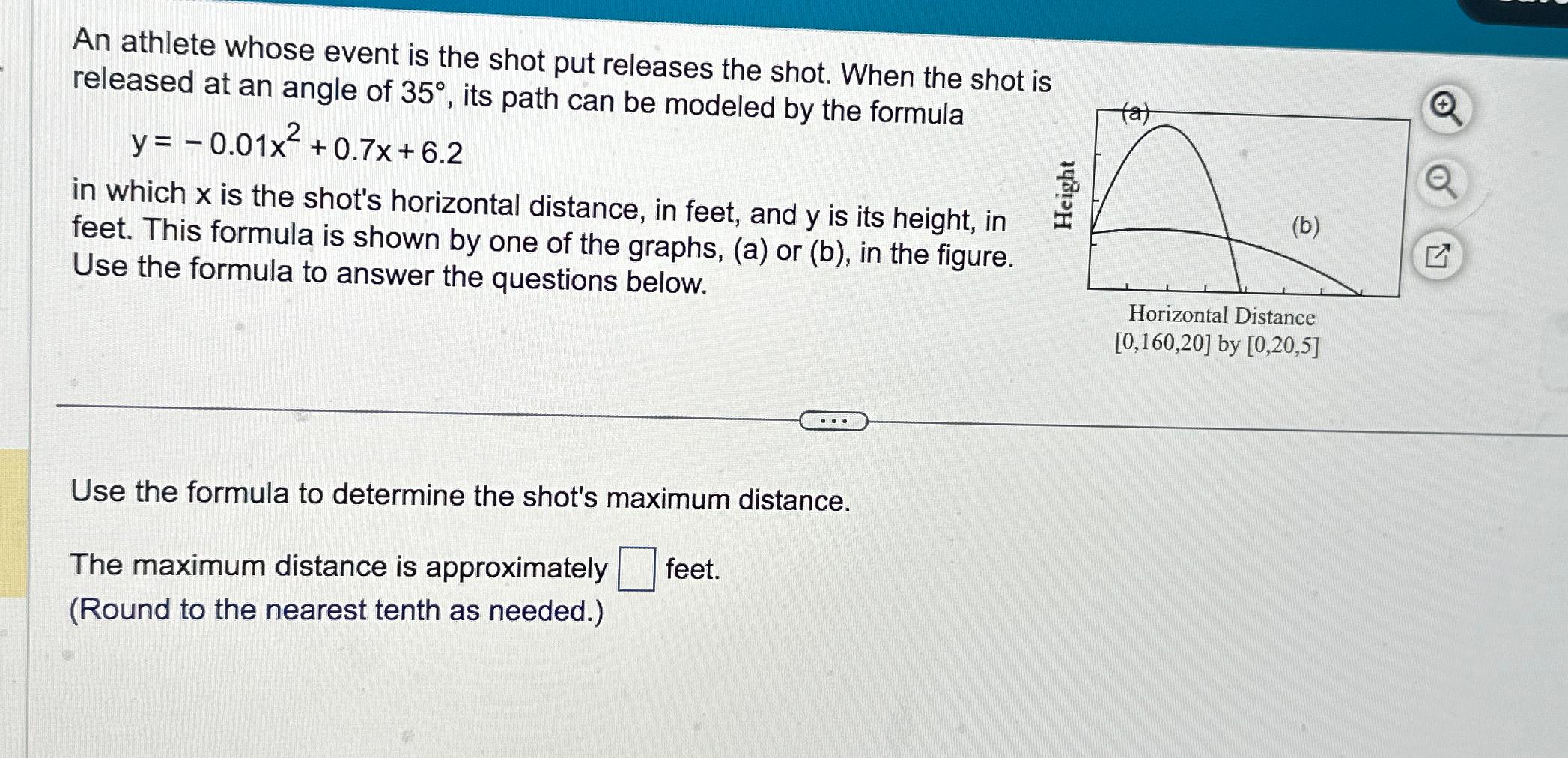 Solved An athlete whose event is the shot put releases the | Chegg.com