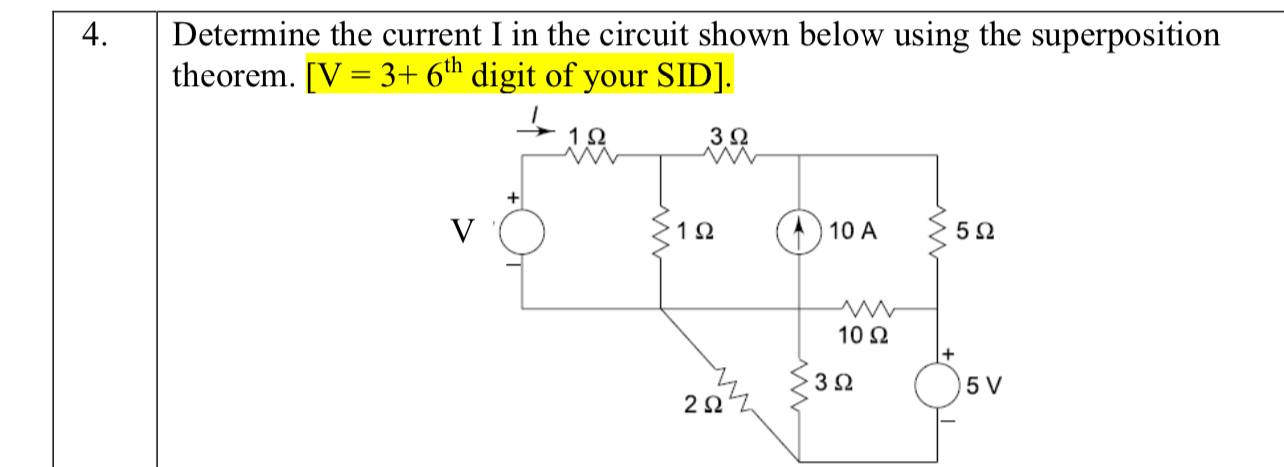 Solved , ﻿Determine the current I in the circuit shown below | Chegg.com