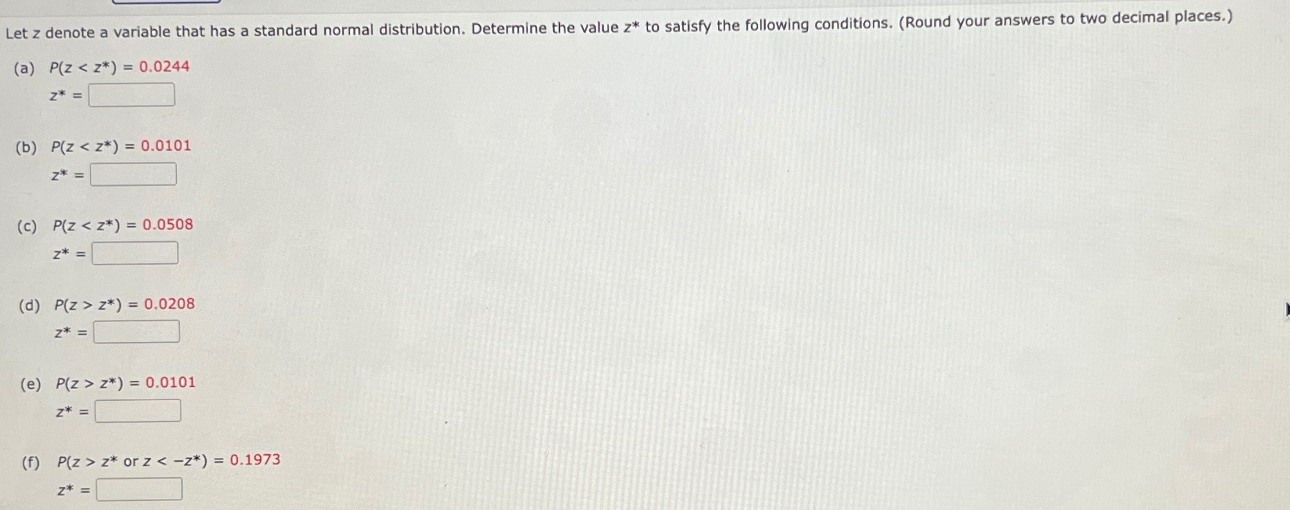 Solved Let z ﻿denote a variable that has a standard normal | Chegg.com
