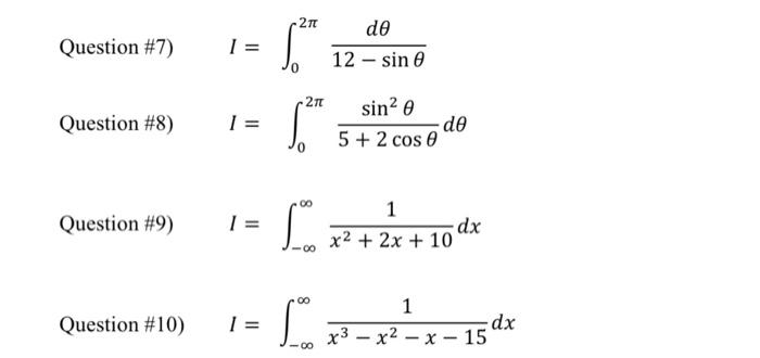 Solved Evaluate the following integrals using Cauchy Residue | Chegg.com