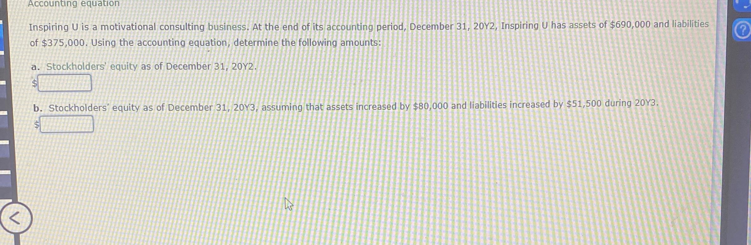 Solved Accounting equationInspiring U ﻿is a motivational | Chegg.com