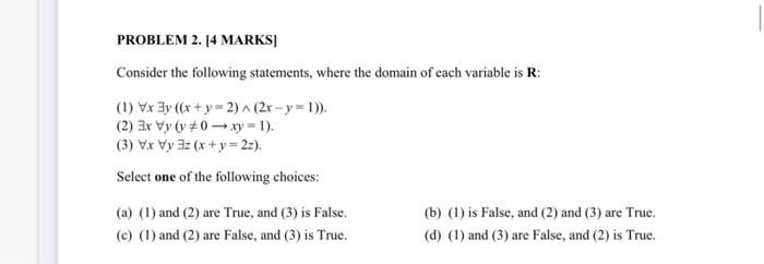 Solved Problem 2 4 Marks Consider The Following 