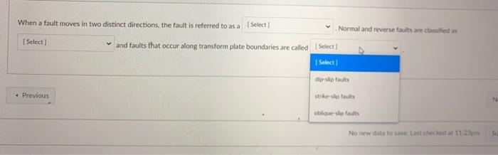 Solved When a fault moves in two distinct directions, the | Chegg.com