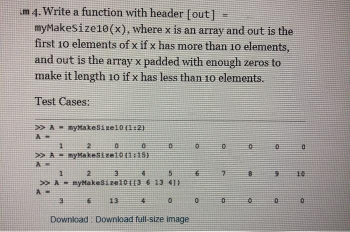 Solved m 4. Write a function with header (out] | Chegg.com