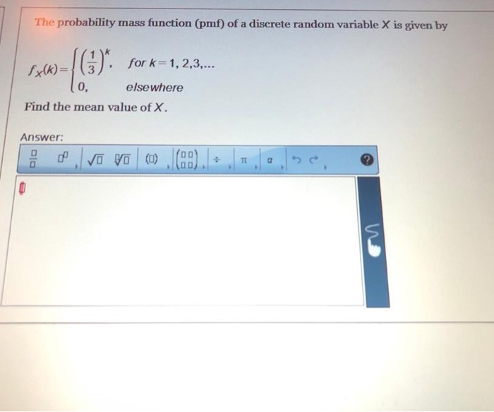 Solved The probability mass function (pmf) of a discrete | Chegg.com
