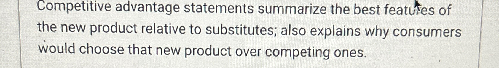 Solved Competitive advantage statements summarize the best | Chegg.com