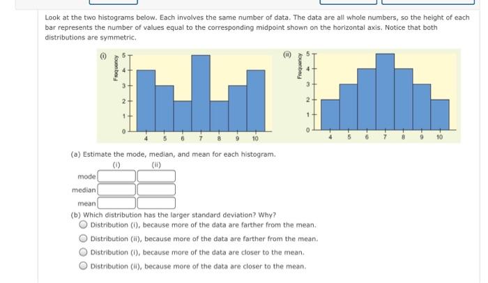 Solved Look at the two histograms below. Each involves the | Chegg.com