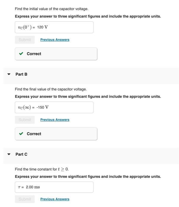 Solved Choose the correct expression for the capacitor | Chegg.com