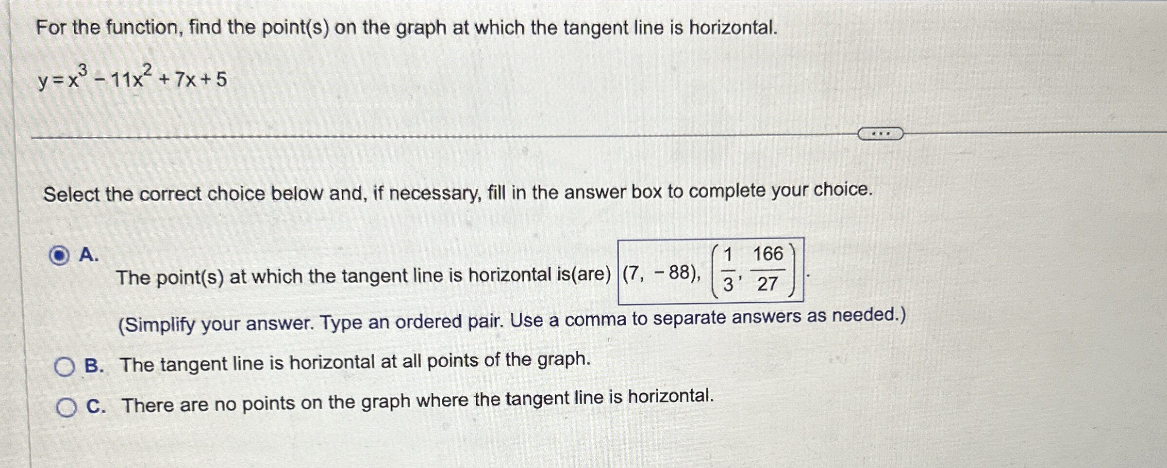 Solved For the function, find the point(s) ﻿on the graph at | Chegg.com