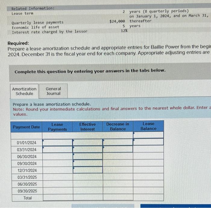 Solved Baillie Power leased high-tech electronic equipment | Chegg.com