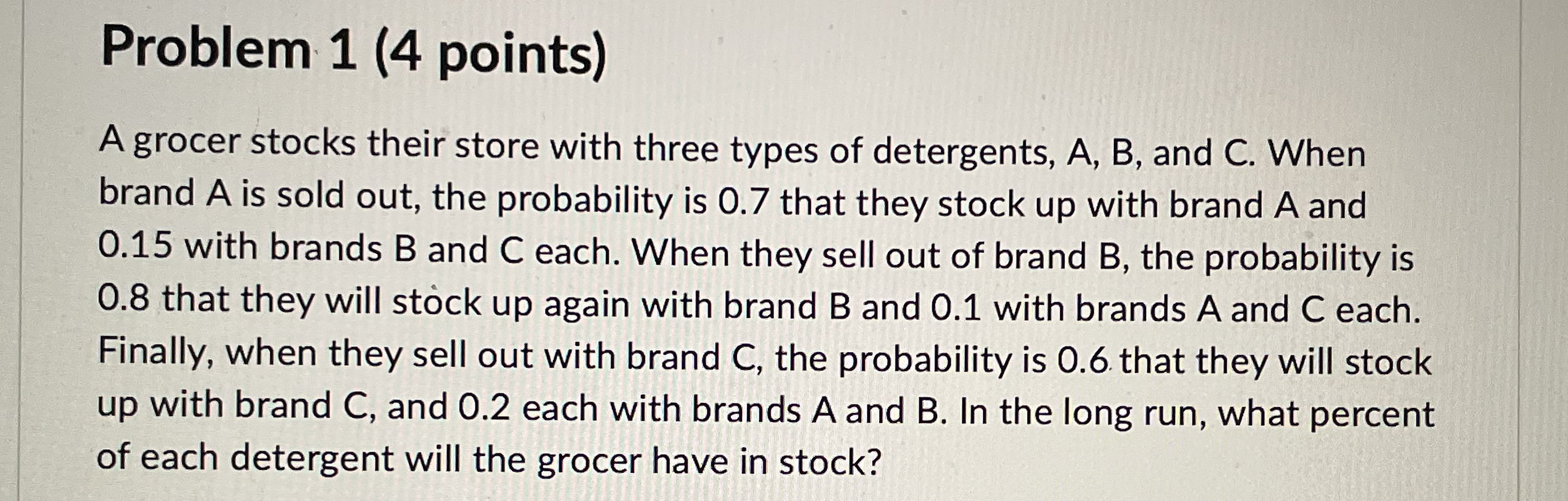 Solved Problem 1 (4 ﻿points)A grocer stocks their store with | Chegg.com