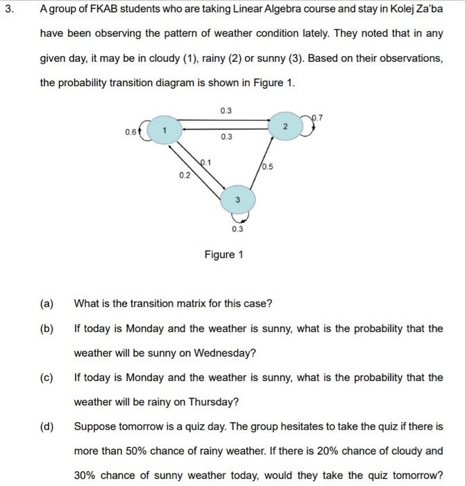 Solved 3. A group of FKAB students who are taking Linear | Chegg.com