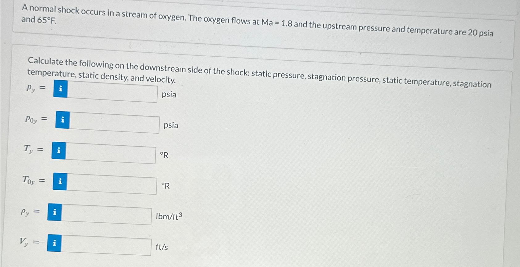 Solved A normal shock occurs in a stream of oxygen. The | Chegg.com