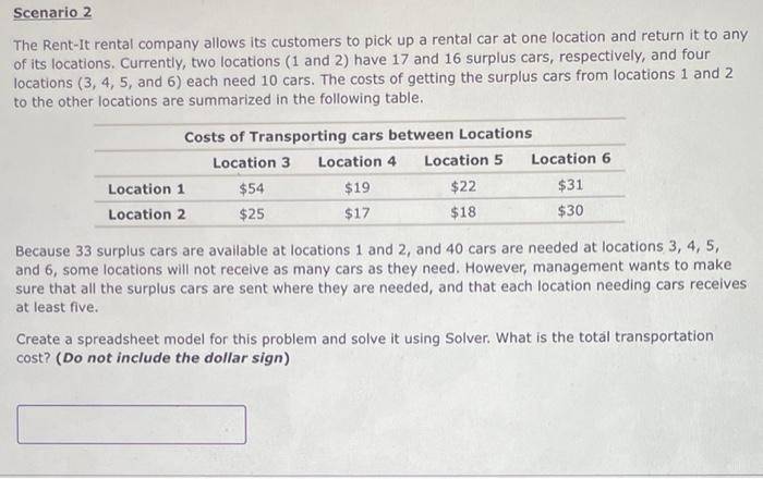 Solved Scenario 2 The Rent-It rental company allows its | Chegg.com