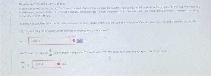 Solved Remsining \% How Did 1 Do?" Uses: 15 lowad the wall | Chegg.com