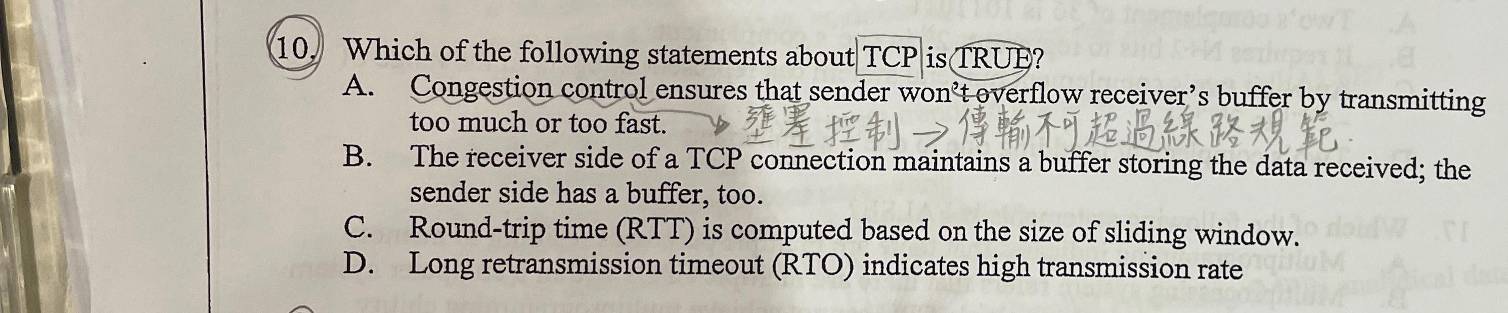 Solved Which of the following statements about TCP is | Chegg.com