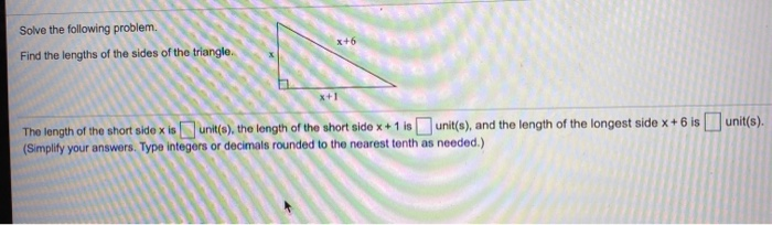 Solved Solve the following problem. Find the lengths of the | Chegg.com