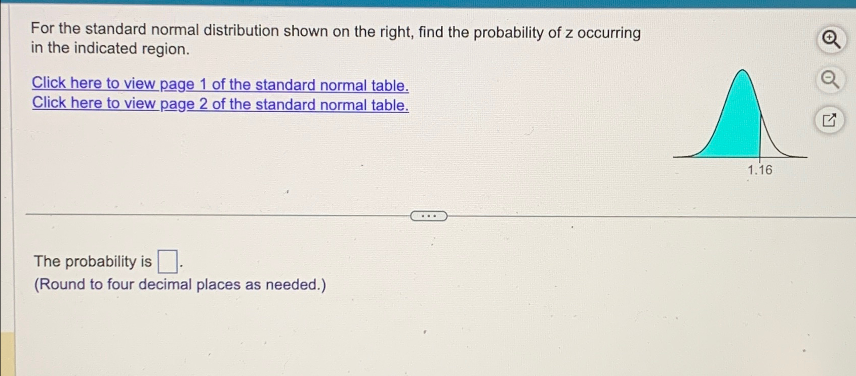 Solved For the standard normal distribution shown on the | Chegg.com