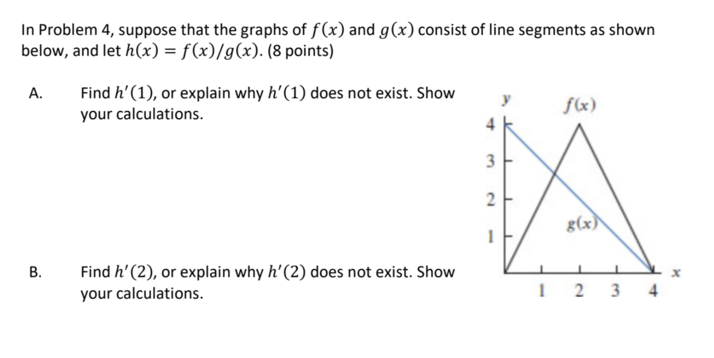 Solved In Problem 4, ﻿suppose that the graphs of f(x) ﻿and | Chegg.com