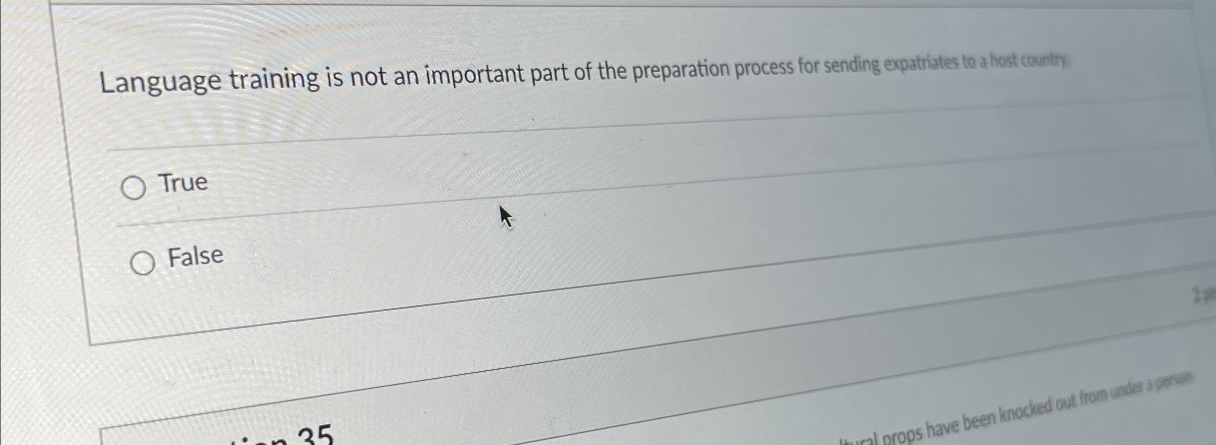 Solved Language training is not an important part of the | Chegg.com