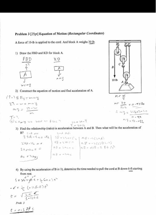 Solved Problem 3 [25pt] Equation of Motion (Rectangular | Chegg.com